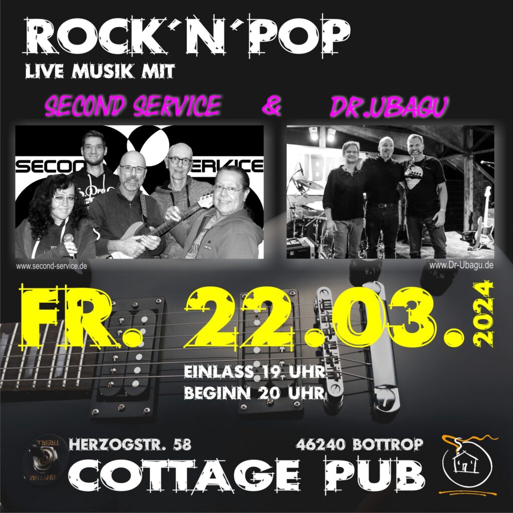 Rock´n´Pop – Live mit Second Service & Dr.Ubagu – Wir lieben Bottrop