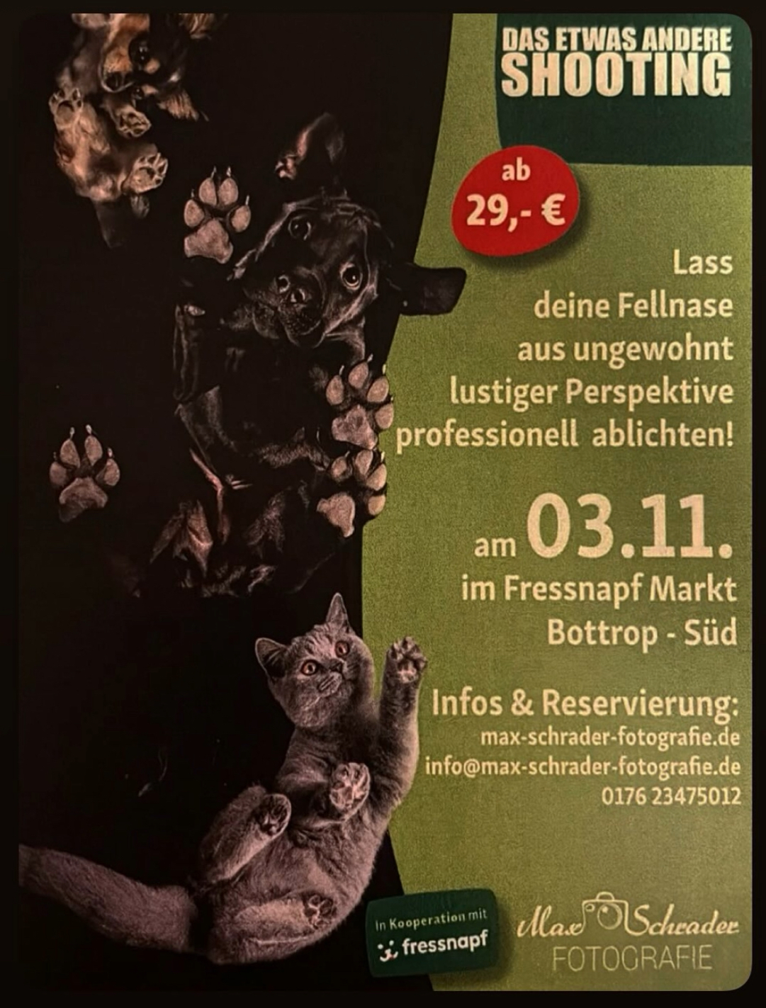 Fressnapf Bottrop: Das etwas andere Foto-Shooting mit Max Schrader ...