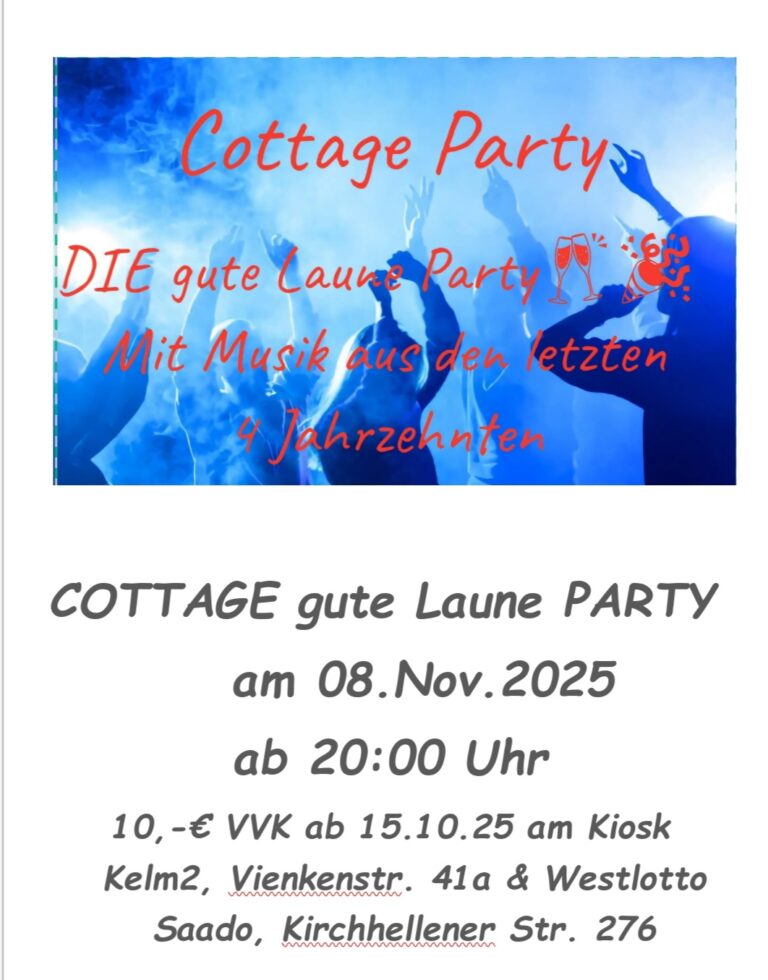 COTTAGE Bottrop: Gute Laune Party – Wir lieben Bottrop