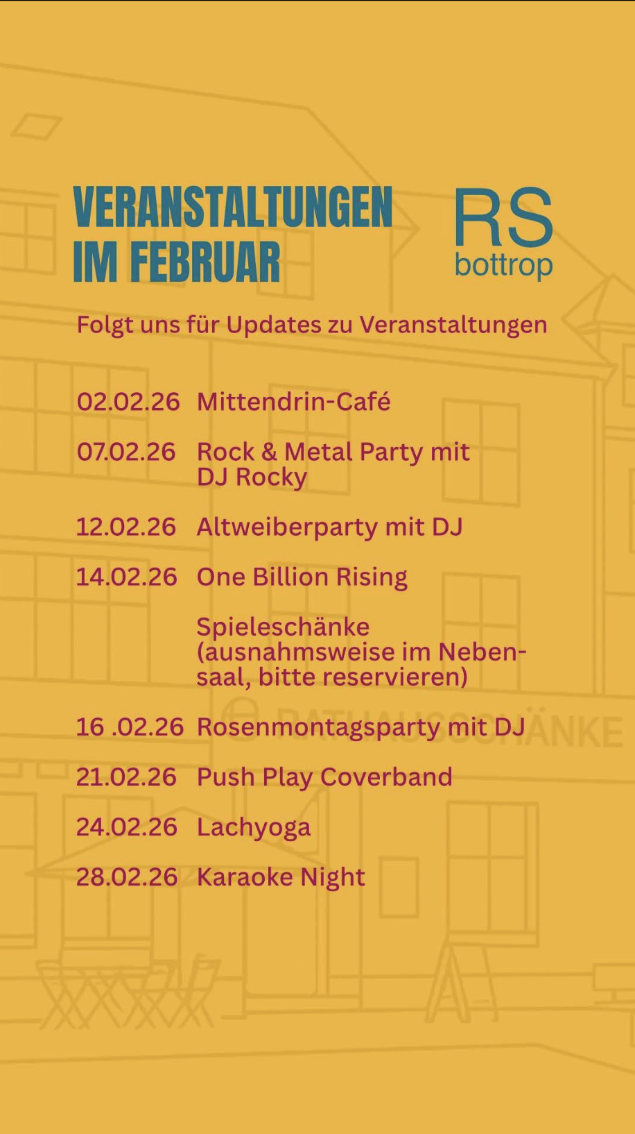 Rathausschänke Bottrop: One Billion Rising – Wir lieben Bottrop